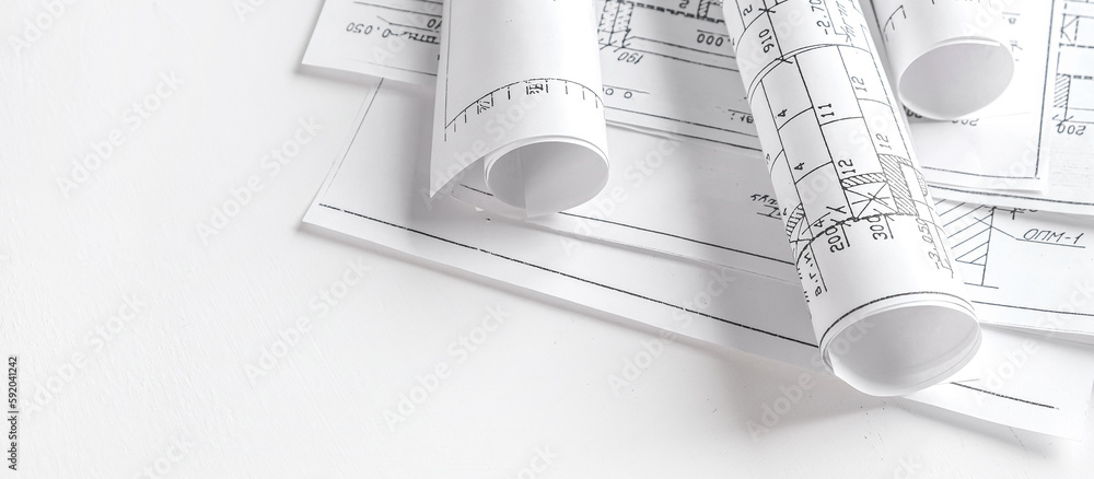 Architects concept, engineer architect designer freelance work on start ...