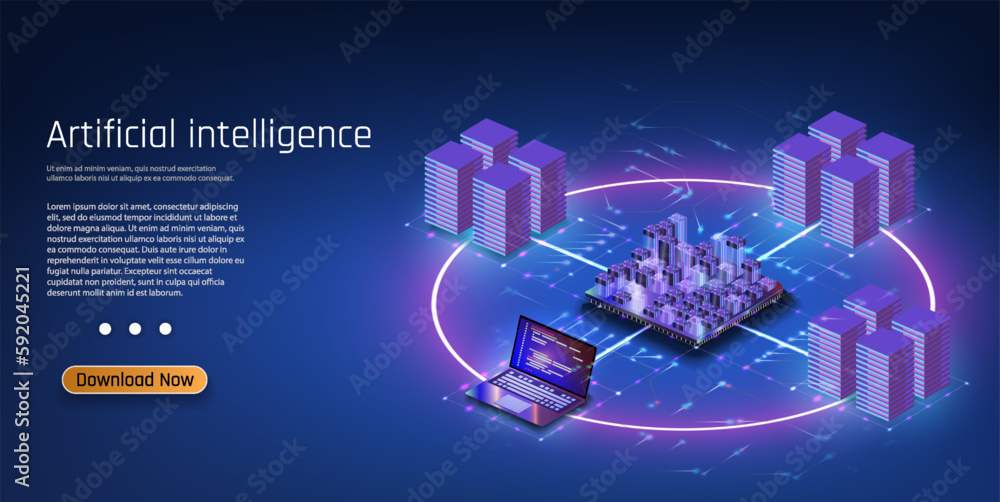 Artificial intelligence chatbot on technology background, AI Chatbot ...