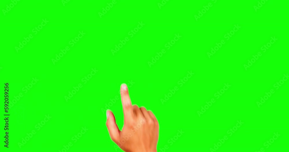 Swiping, invisible and an interactive hand on a green screen isolated ...