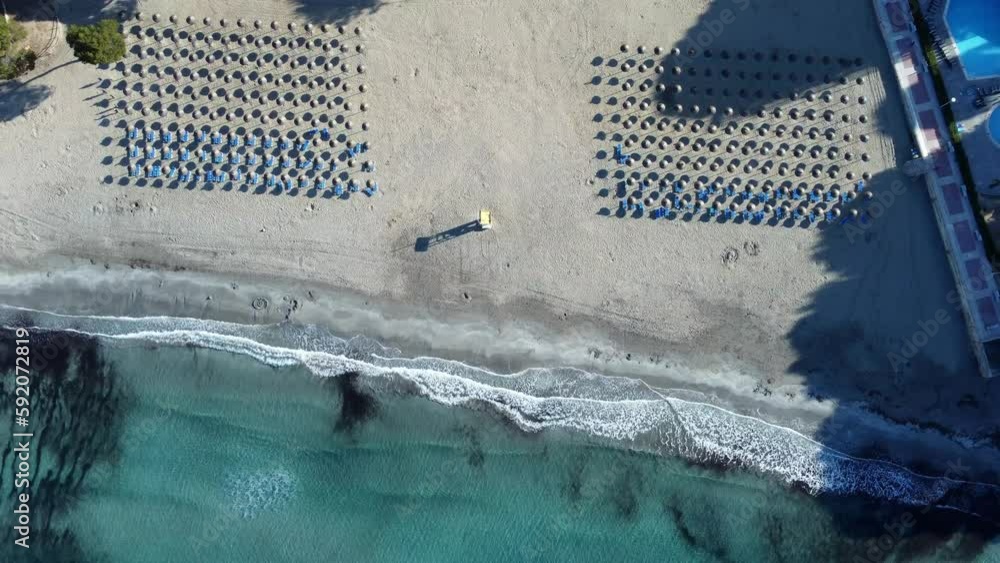Gran Tora beach in Paguera, Majorca, aerial top view. Famous travel ...