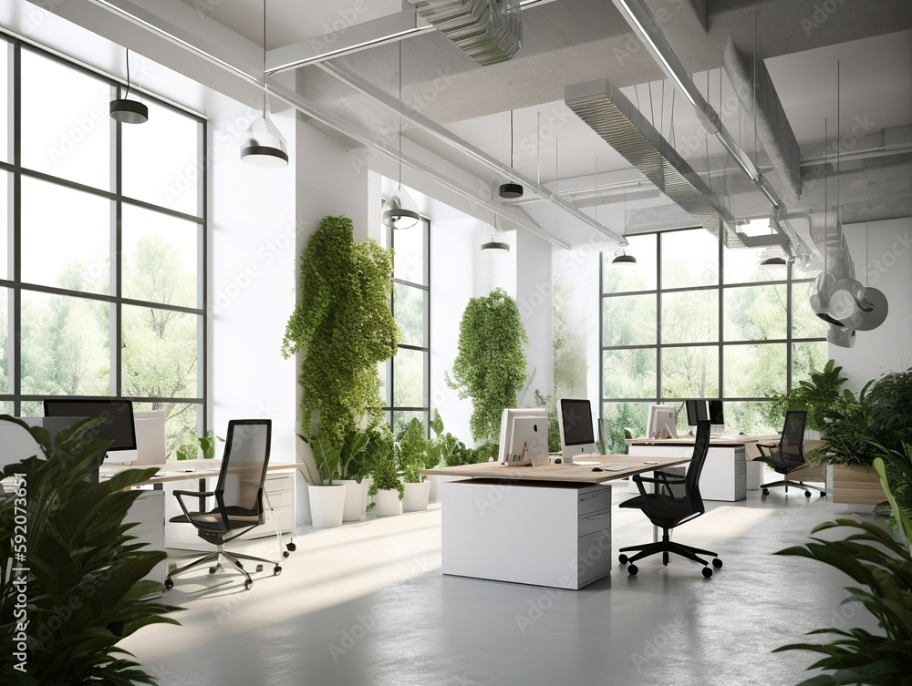 modern office space Stock Illustration | Adobe Stock