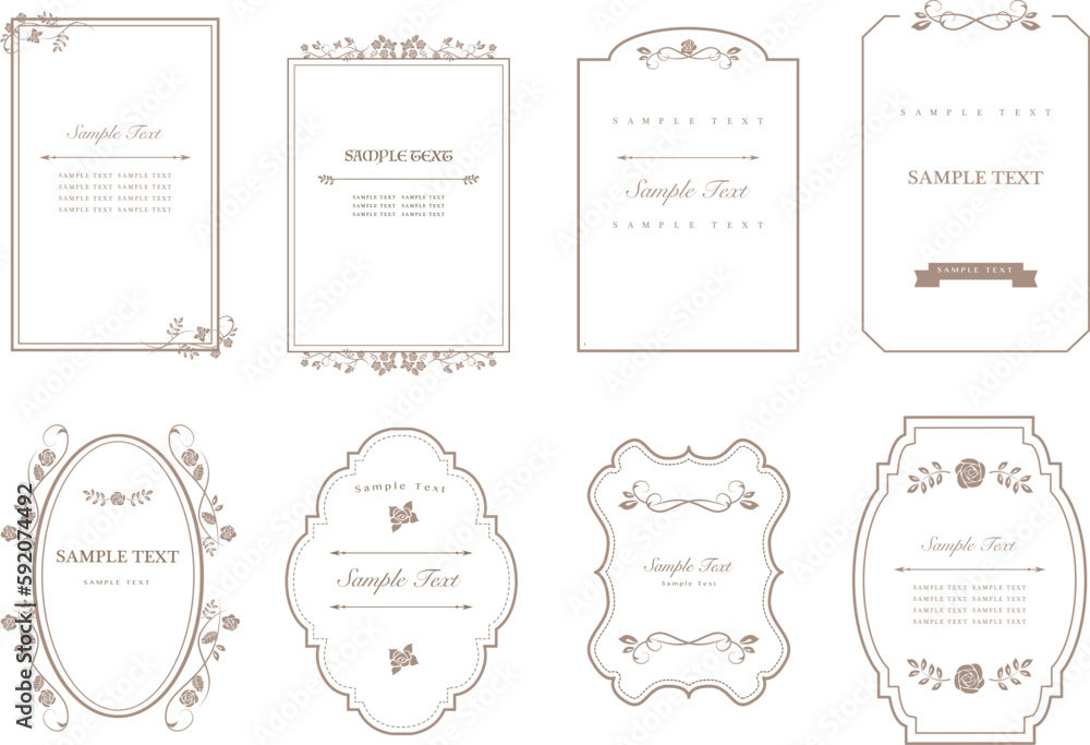 Ornate classic templates set in vintage style. Old pattern. Wedding and ...