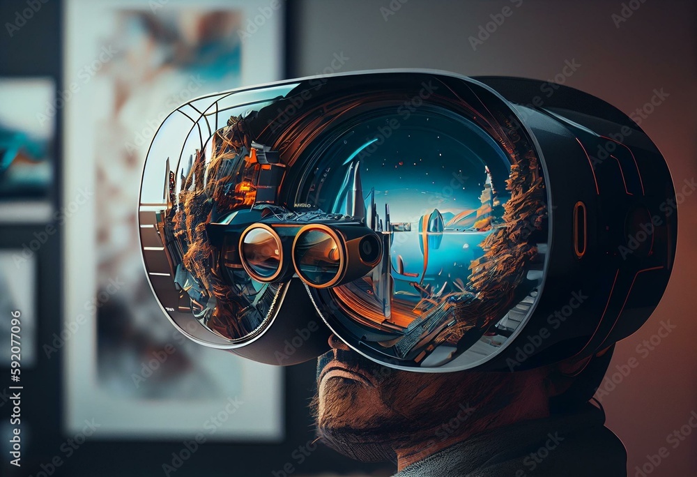 Metaverse concept with AR, VR, MR wallpaper. Generative AI Stock ...