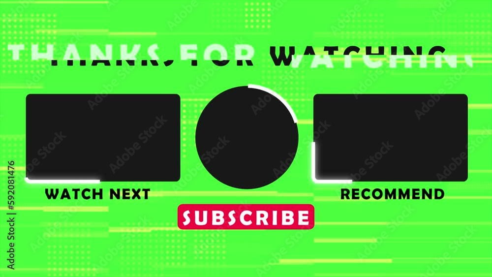 YouTube End Screens Or Outro Motion Graphics Animation With Green ...