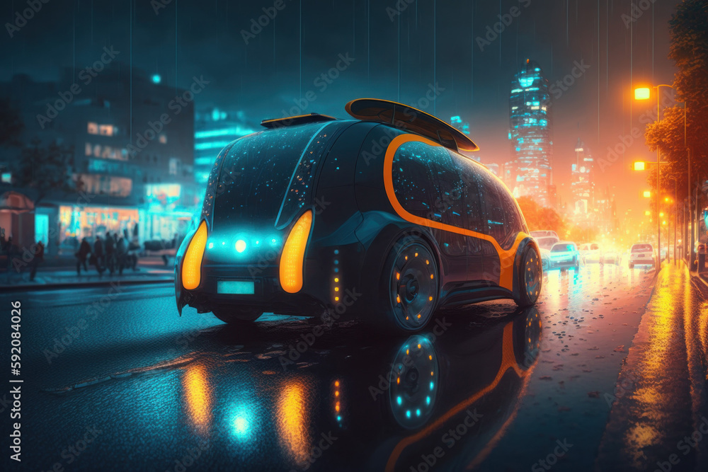 Future of urban autonomous mobility taxi cab car, Public transportation ...