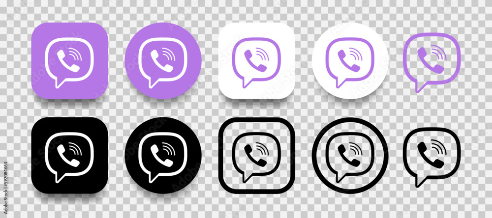 Viber icons collection Vector Stock Vector | Adobe Stock