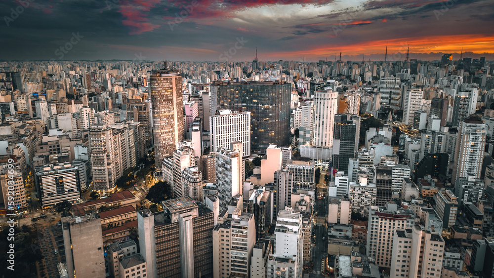 Paisagem Urbana Metrópole Cidade São Paulo Capital Centro Prédios ...