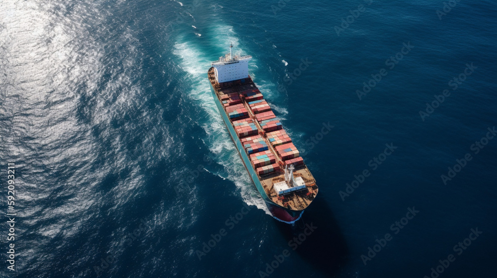 Cruising the Seas: The Mighty Presence of a Cargo Ship on the Ocean ...