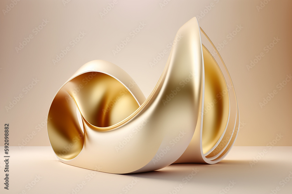 Shining golden curve graphic material, stylish design curve An object ...