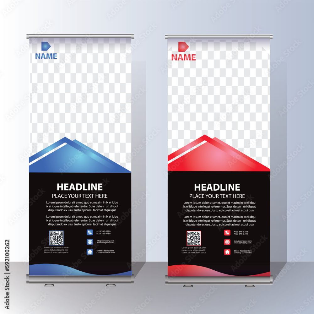 Roll Up Banner Signage Standee Template for Advertising and ...