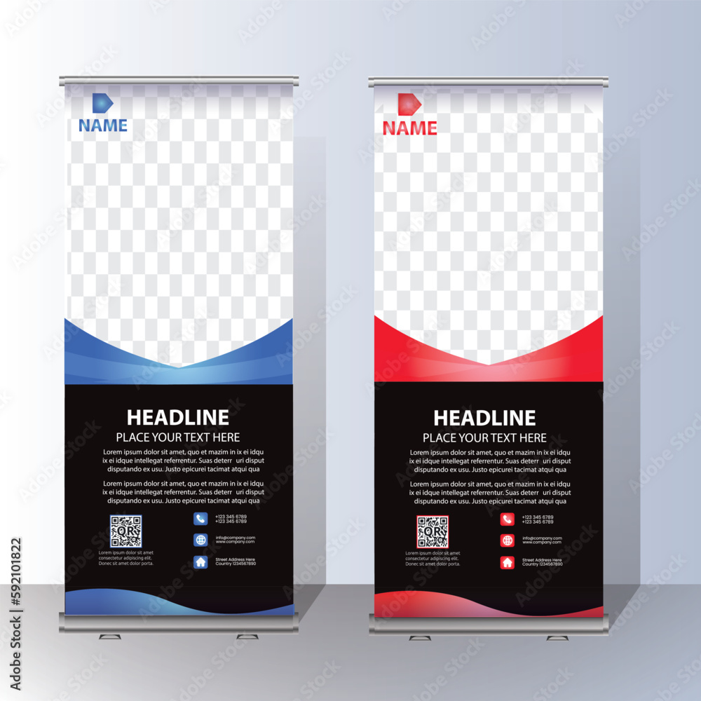 Roll Up Banner Signage Standee Template for Advertising and ...