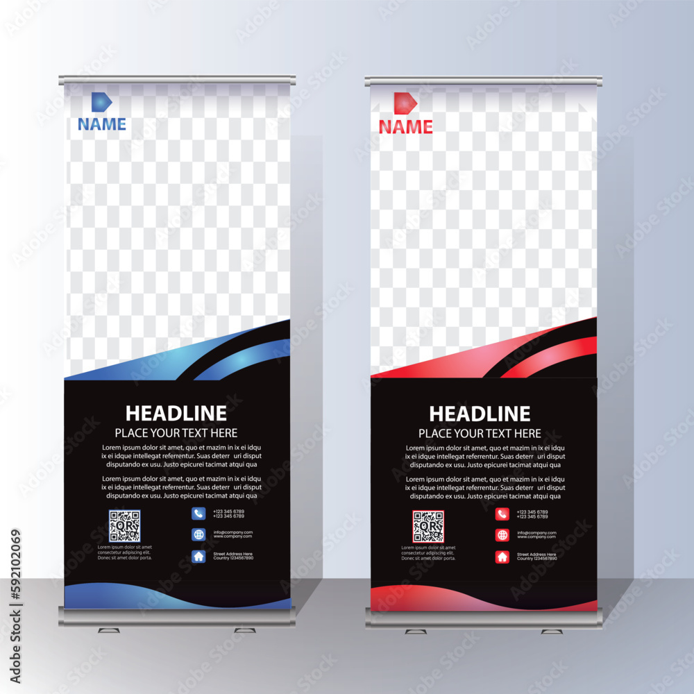 Roll Up Banner Signage Standee Template for Advertising and ...