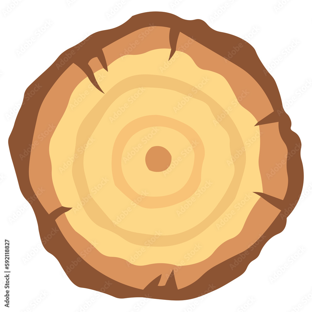 Wooden log drawing, wooden wafer drawing, wooden cross section with ...