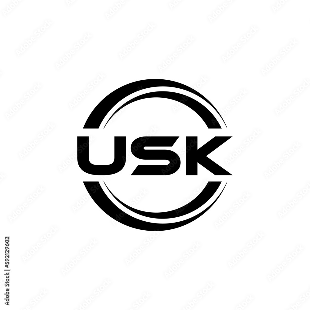 Usk Letter Logo Design With White Background In Illustrator Vector Logo Modern Alphabet Font