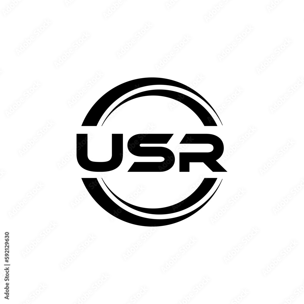 USR letter logo design with white background in illustrator, vector ...