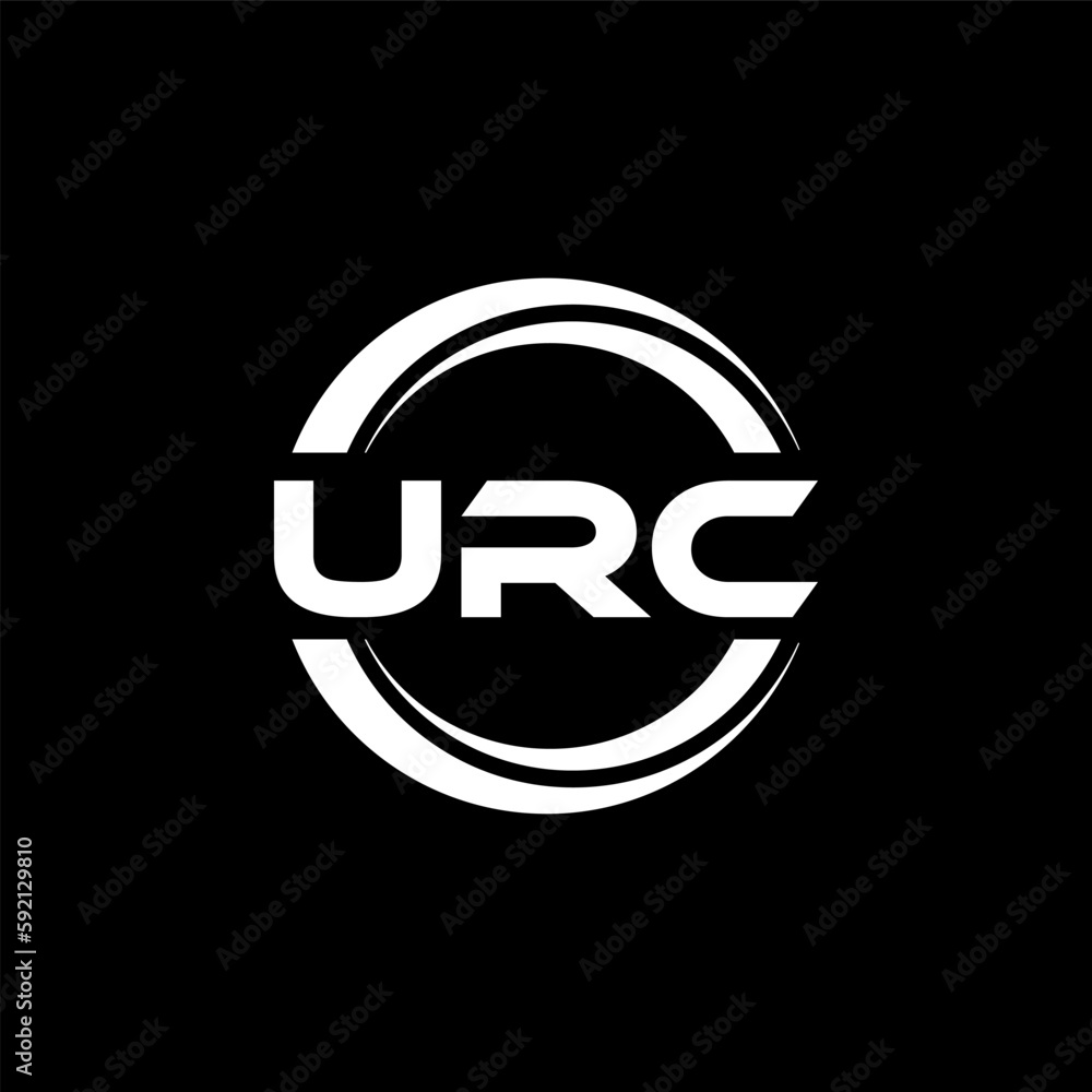 URC letter logo design with black background in illustrator, vector ...