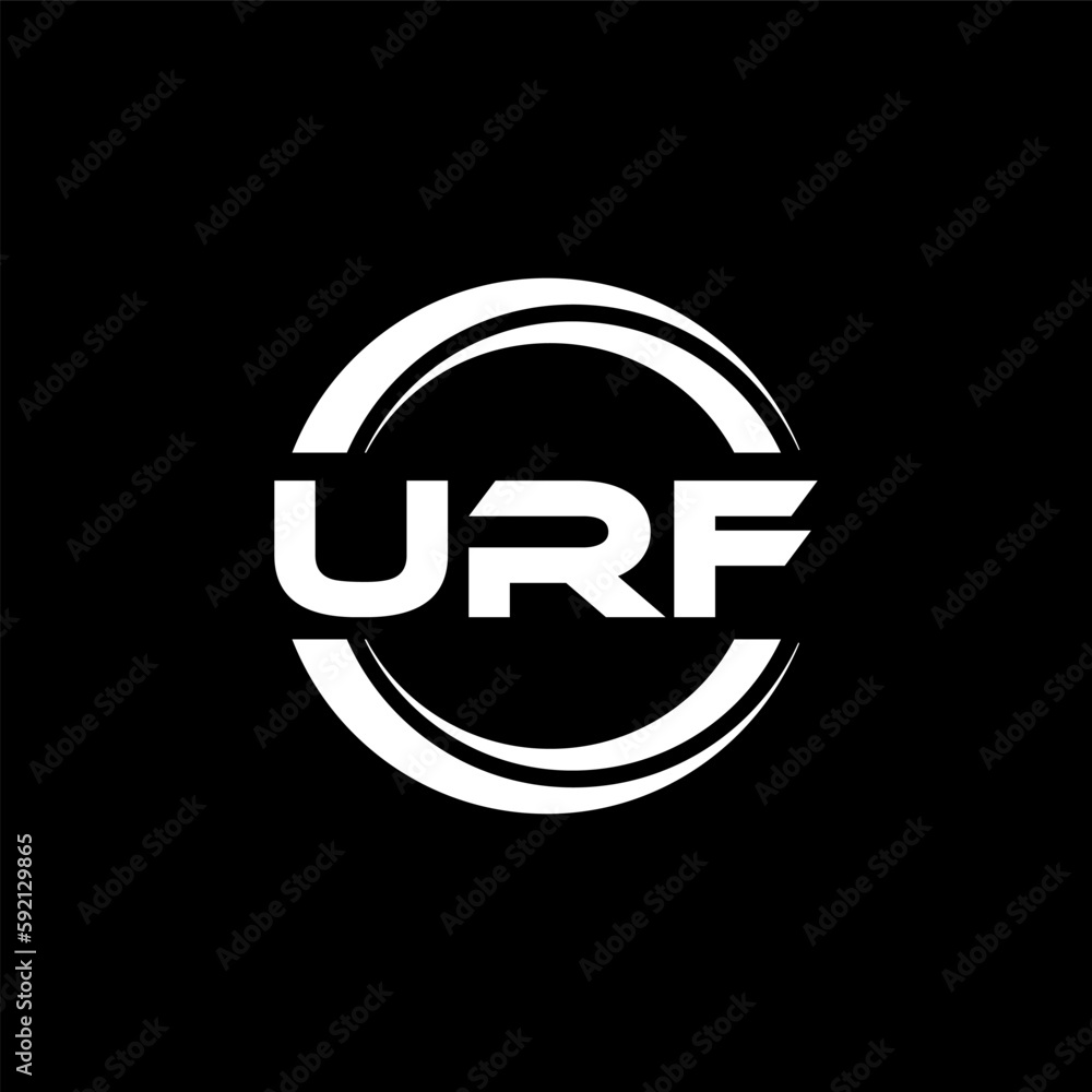 URF letter logo design with black background in illustrator, vector ...