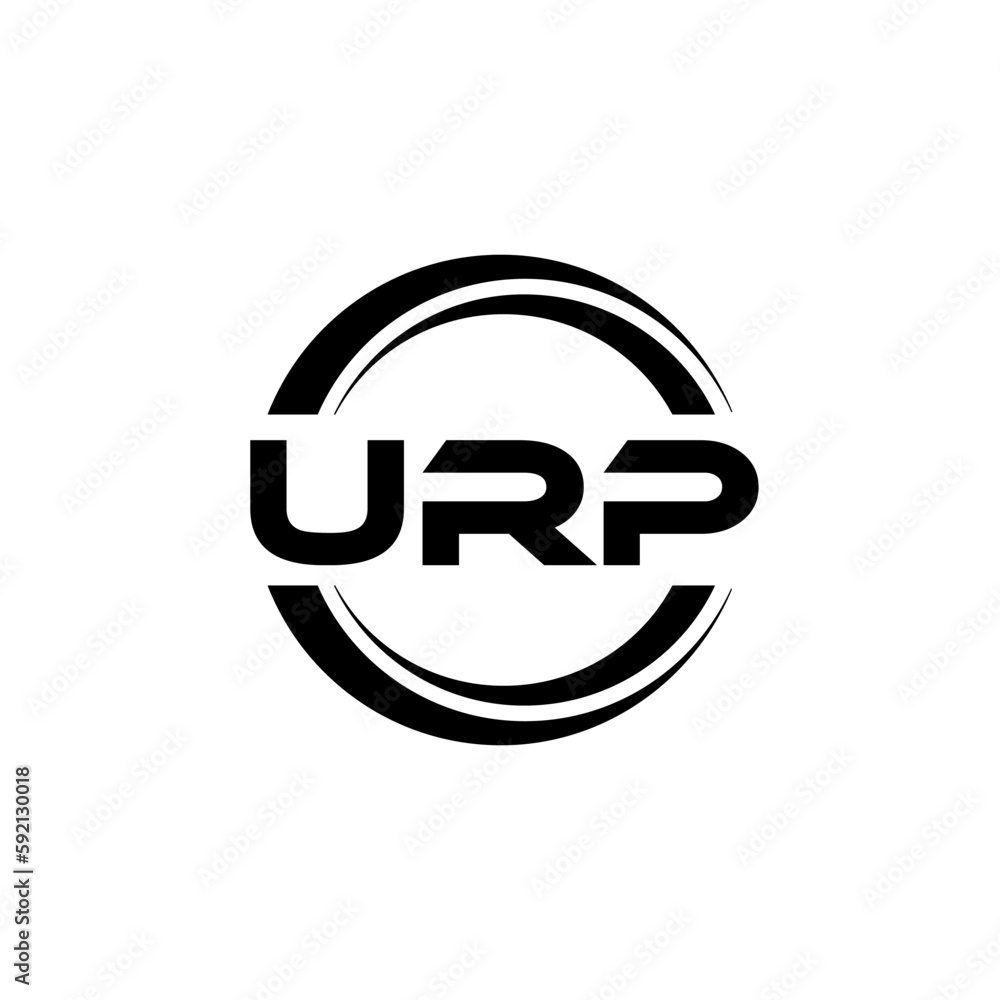 URP letter logo design with white background in illustrator, vector ...