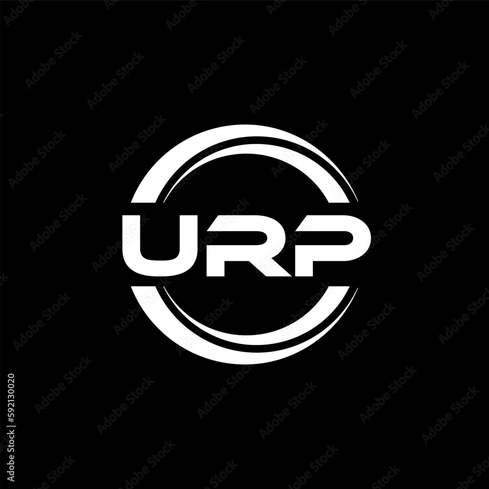 URP letter logo design with black background in illustrator, vector ...
