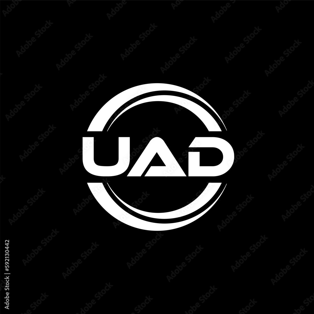UAD letter logo design with black background in illustrator, vector ...