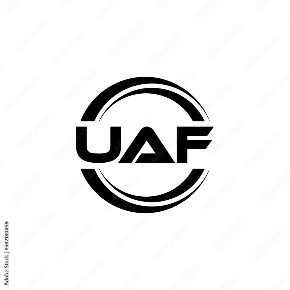 UAF letter logo design with white background in illustrator, vector ...