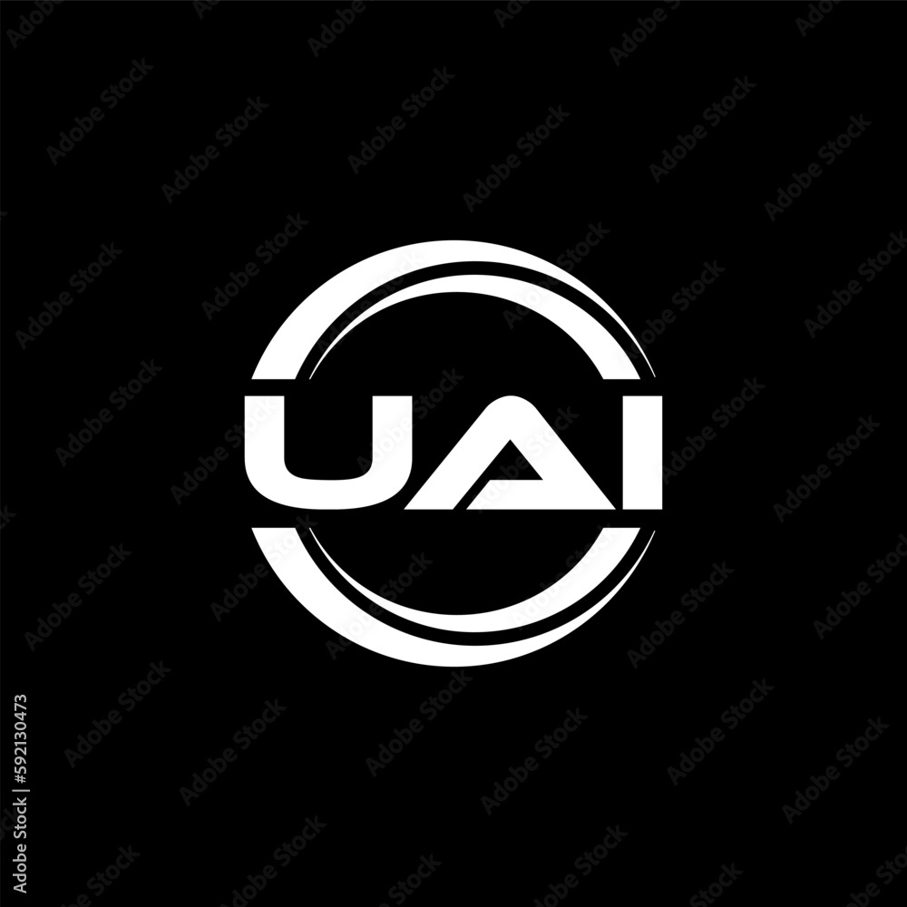 UAI letter logo design with black background in illustrator, vector ...