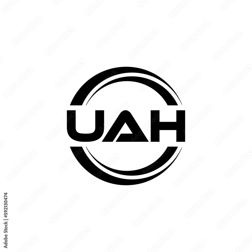 UAH letter logo design with white background in illustrator, vector ...