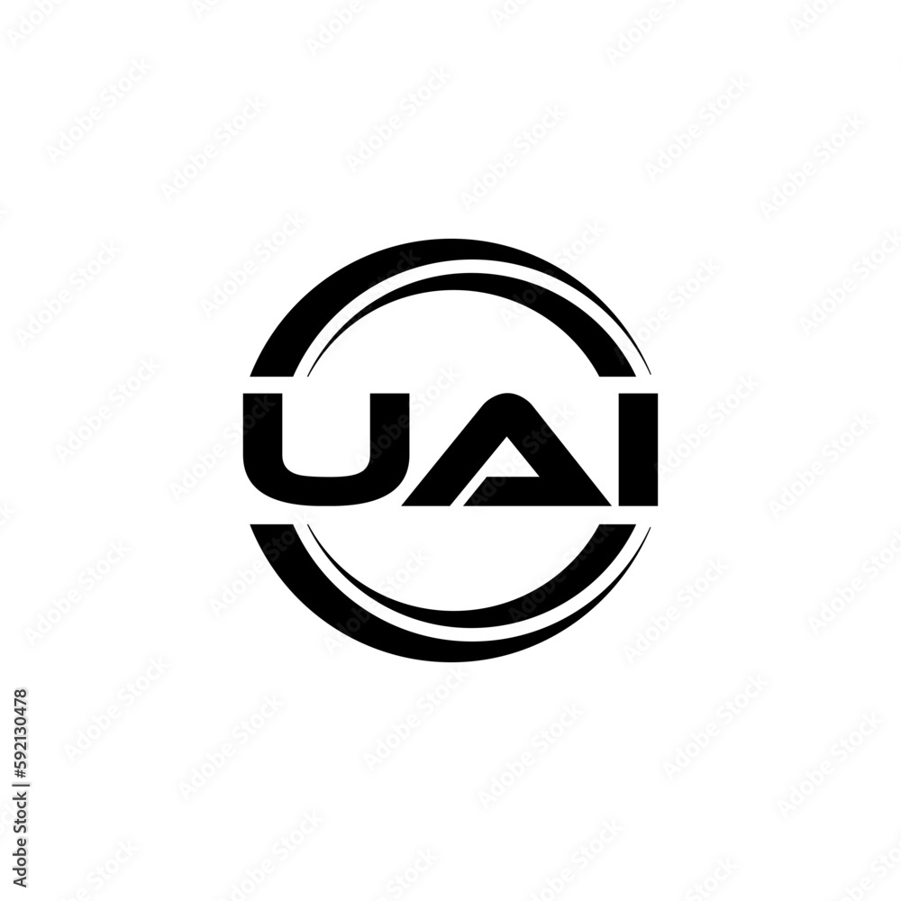 UAI letter logo design with white background in illustrator, vector ...