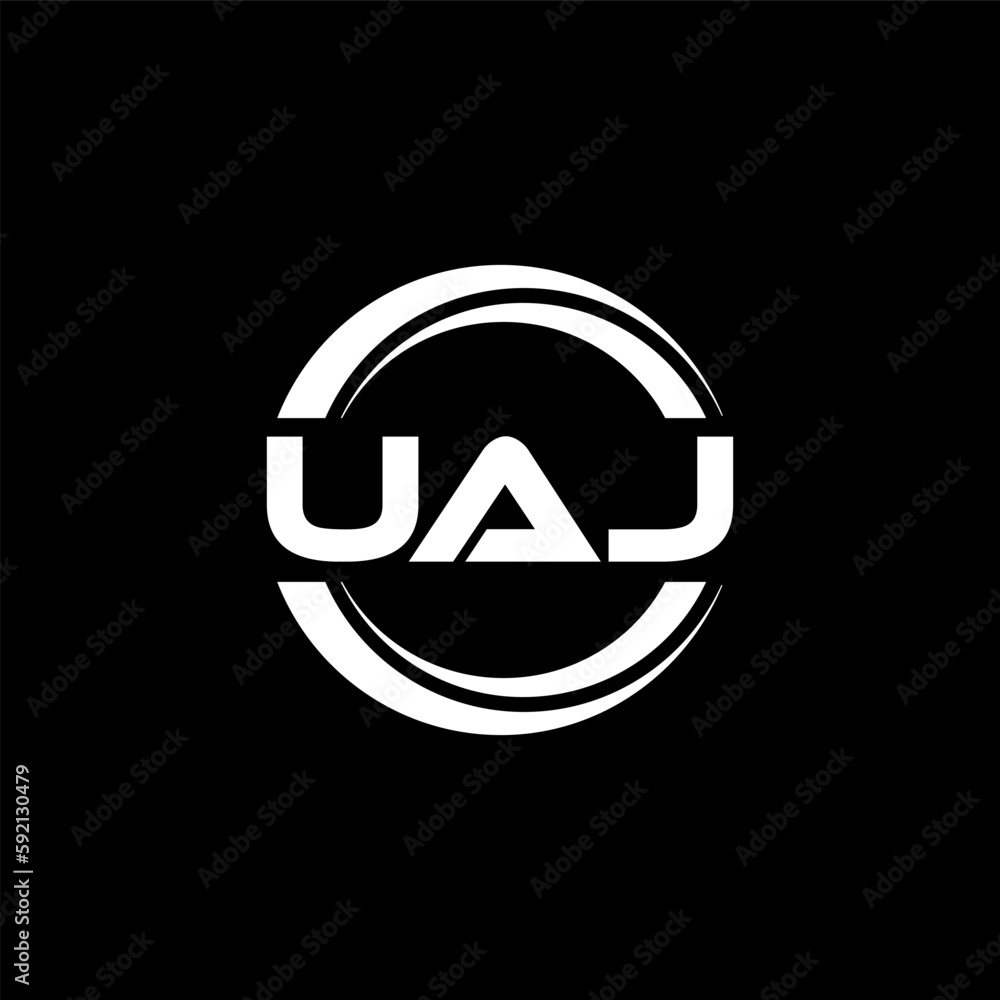 UAJ letter logo design with black background in illustrator, vector ...