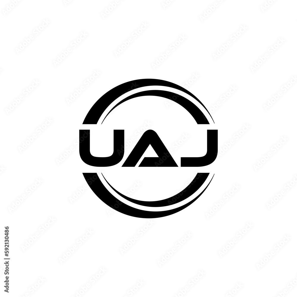 UAJ letter logo design with white background in illustrator, vector ...