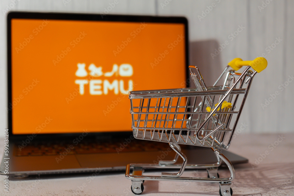 Gdansk, Poland - March 2023 Temu app icon in screen of MacBook Apple ...