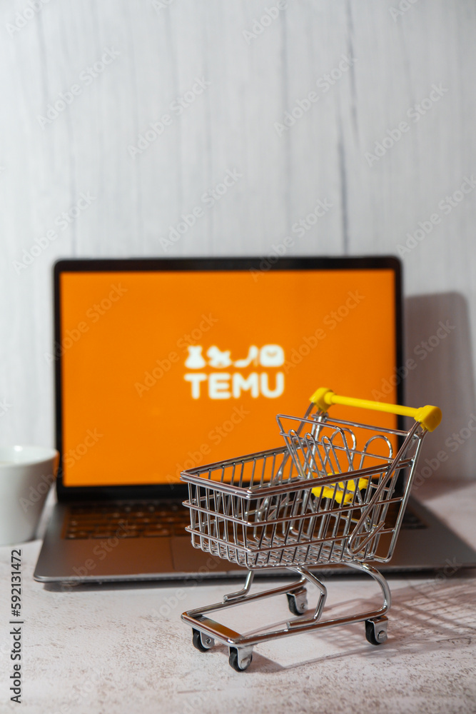 Gdansk, Poland - March 2023 Temu app icon in screen of MacBook Apple ...