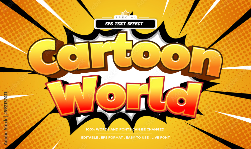 Cartoon text effect editable Stock Vector | Adobe Stock