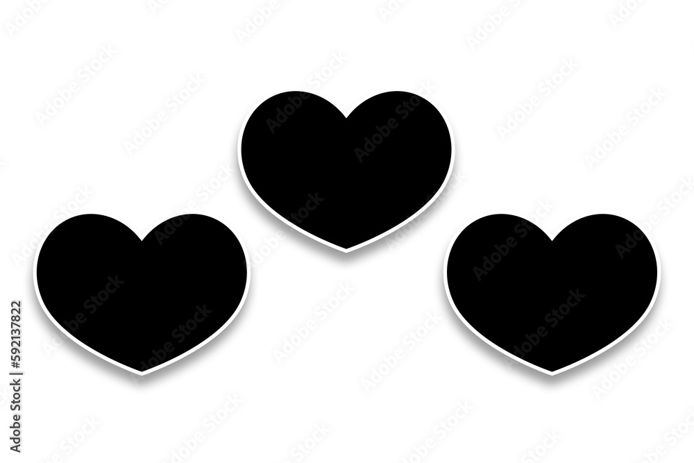 3 Heart shape photo frames template design in a simple layout. Used as ...