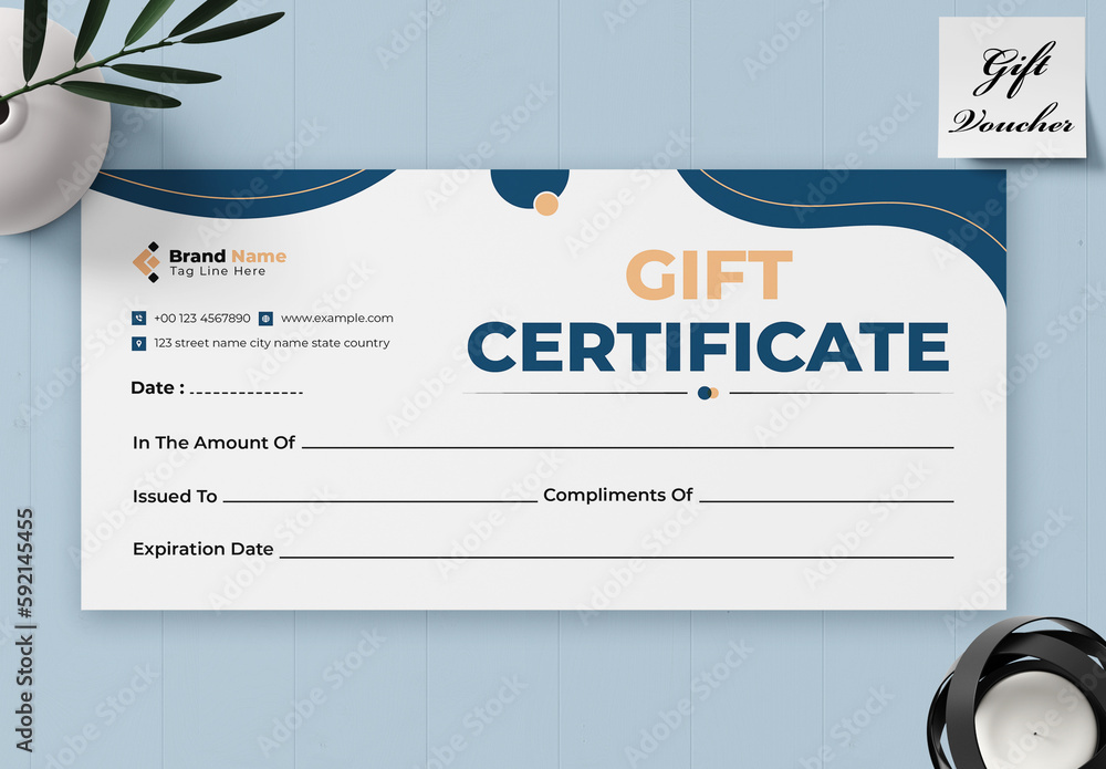 Gift Certificate Layout Template Stock Template | Adobe Stock