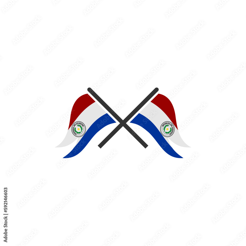 Paraguay flags icon set, Paraguay independence day icon set vector sign ...