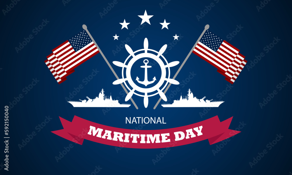 Plakát Happy National Maritim Day May 22 Background vector illustration ...