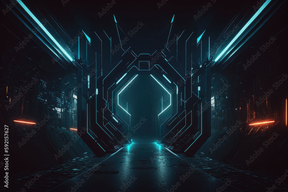 Abstract sci-fi space background material AI generated Stock ...