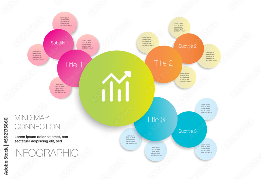 colorful mind map infographic connection and chart table for , digital ...