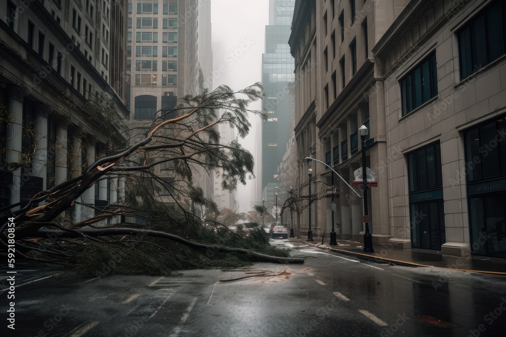 climate change bringing more severe and frequent storms to a city, with ...