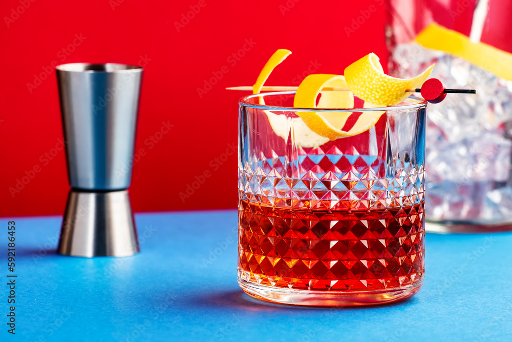 Sazerac, alcoholic cocktail drink with cognac, bourbon, absinthe ...