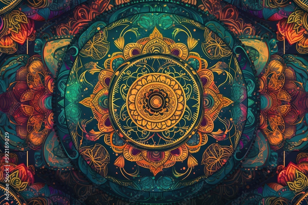 mandala wallpaper, with repeating geometric patterns and colors ...