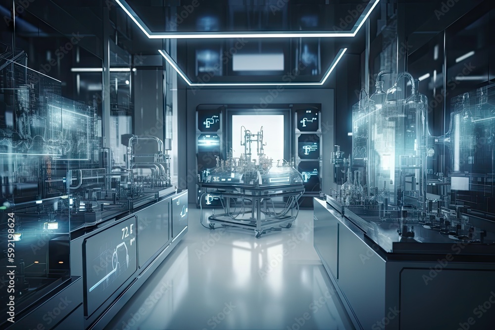 extraction and processing methods being used in futuristic science lab ...