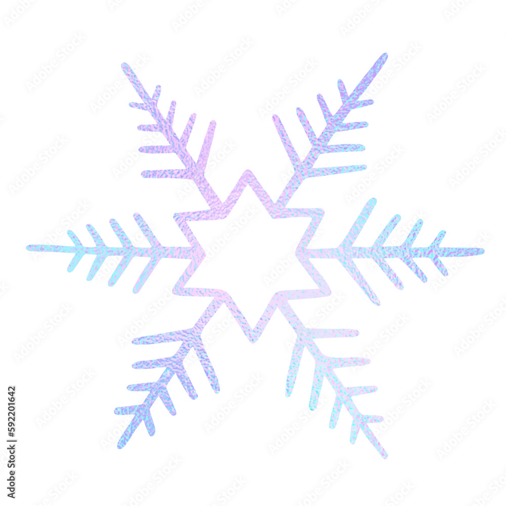 Snowflake in doodle style for winter design. Hand drawn snowflake ...