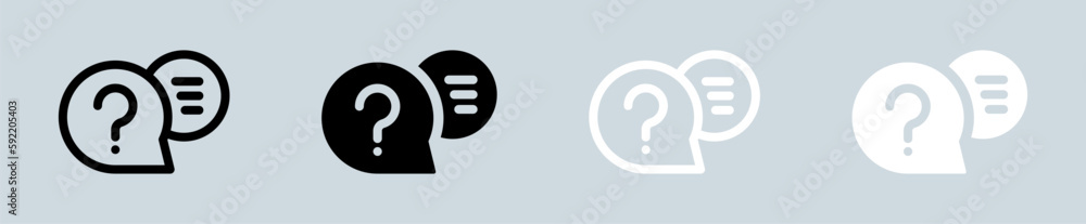Question icon set in black and white. Help signs vector illustration ...
