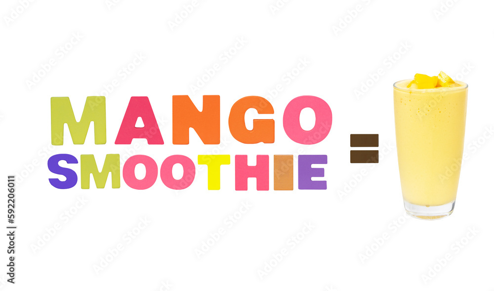 Alphabet MANGO SMOOTHIE English made of wood isolated on cut out PNG ...
