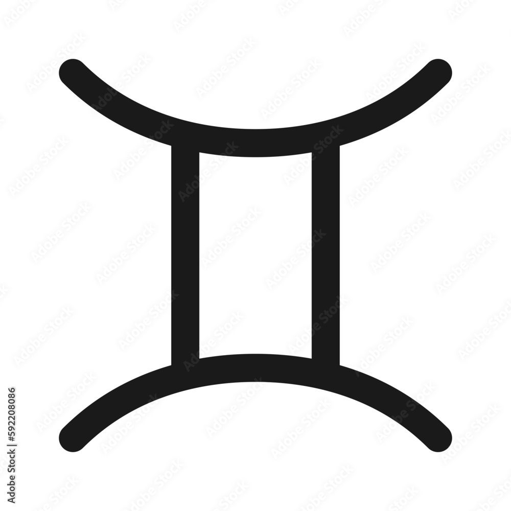 Gemini pixel perfect minimalistic linear icon. Zodiac sign. Personality ...