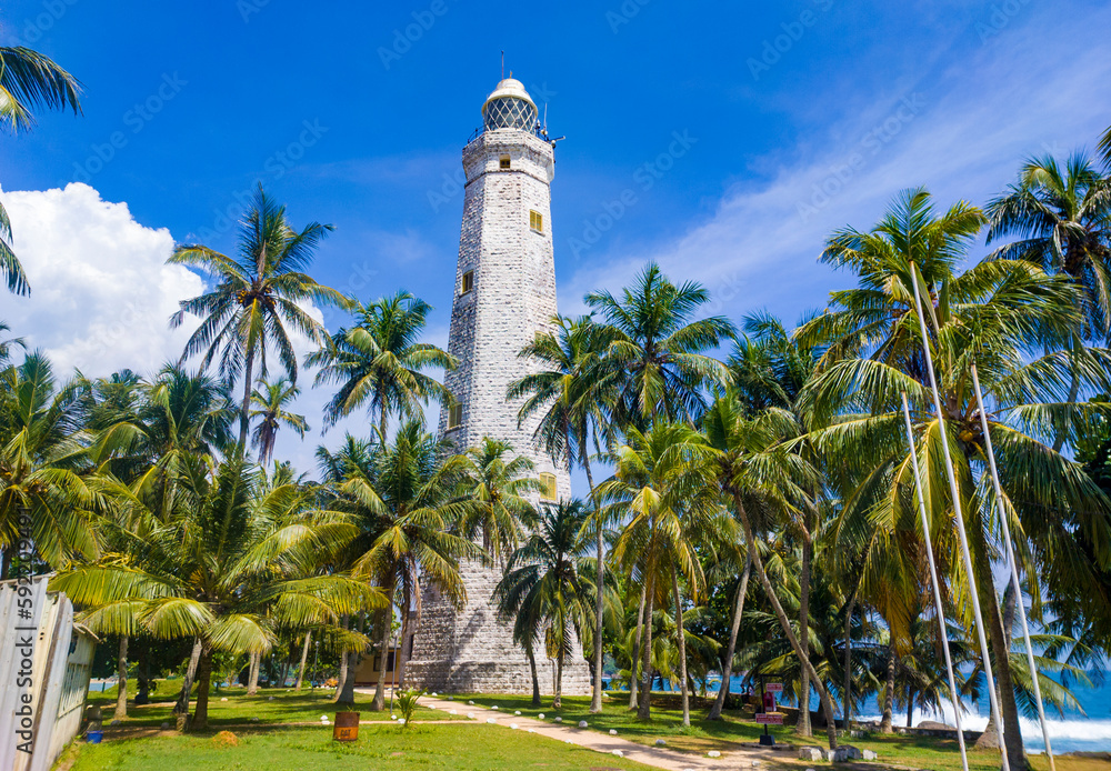 Beautiful colonial old huge lighthouse. Photography for tourism ...