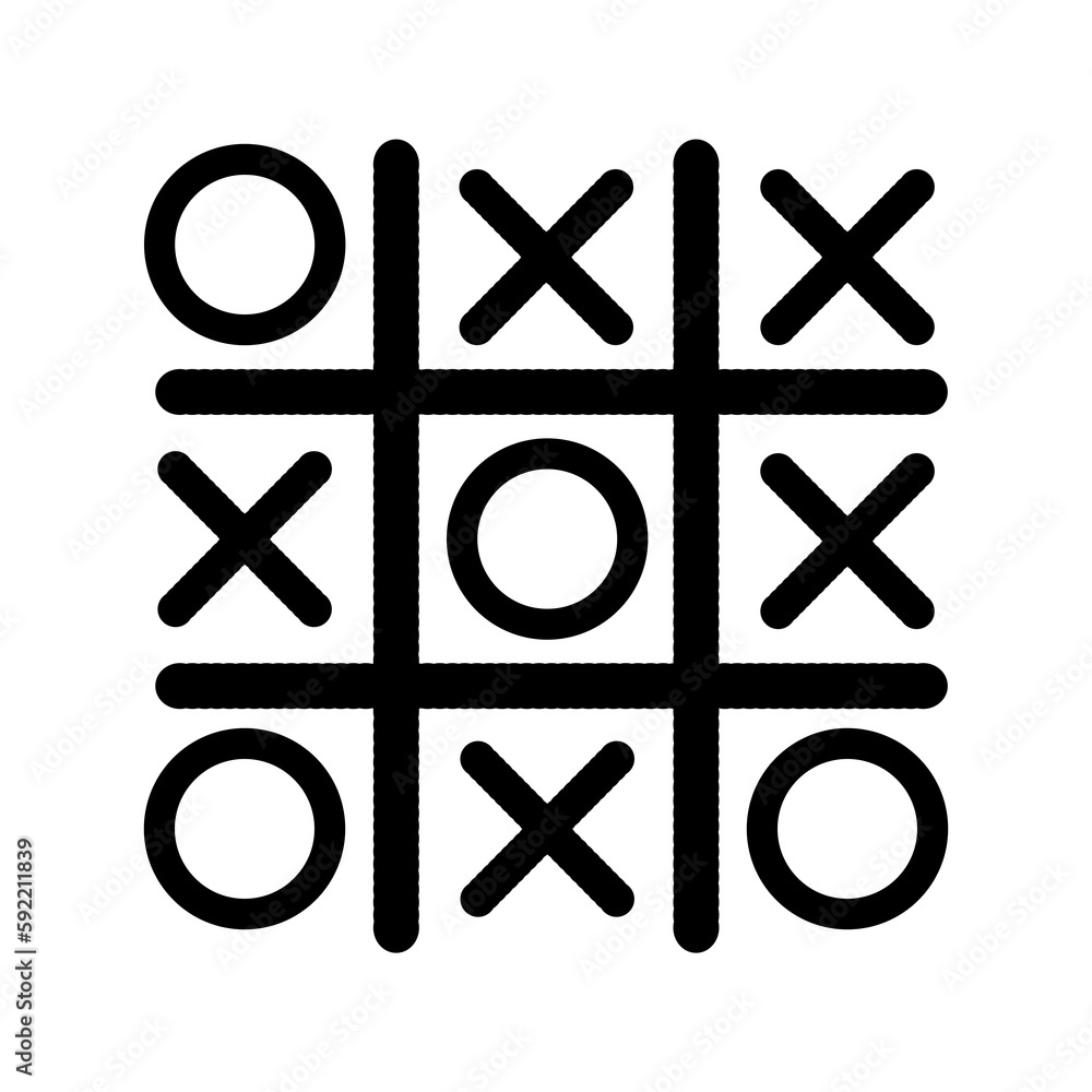 Tic-tac-toe illustration isolated on white background. Tic-tac-toe icon. Game icon Stock ...