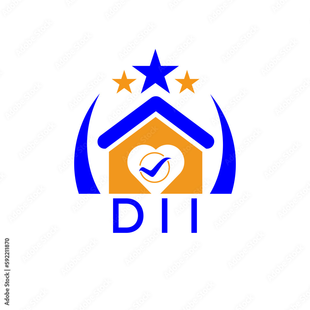 DII House logo. KJG Letter logo and icon. Blue vector image on white ...